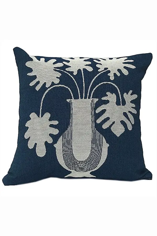 CLAUDIA PEARSON Ebb + Flow Pillow: Vase - Cerulean Blue
