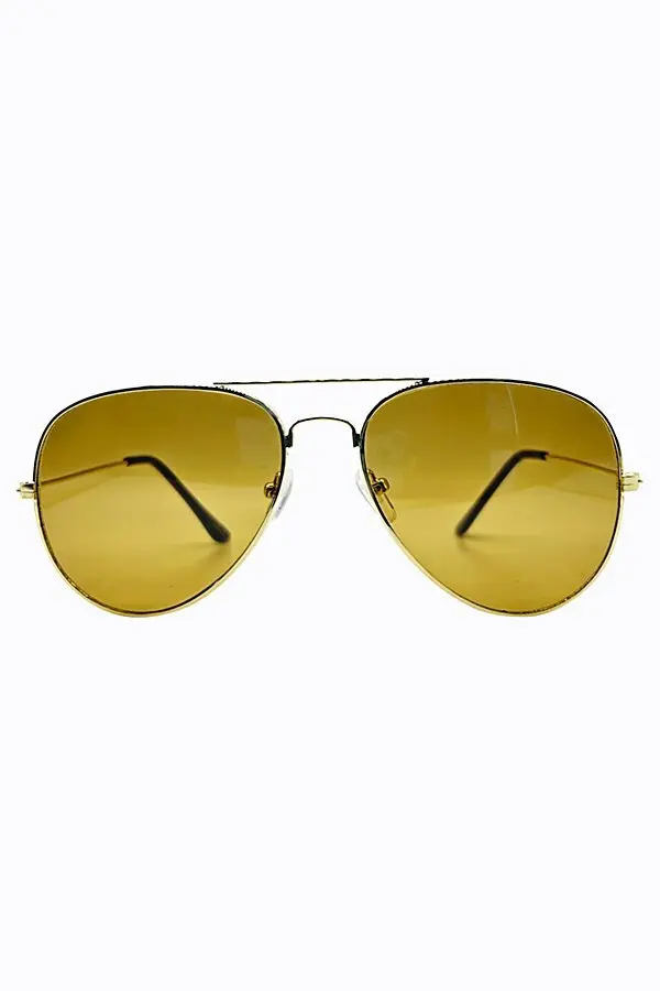 GIANT VINTAGE SUNGLASSES Giant Vintage Swarm Classic Retro Teardrop Aviator Sunglasses - Gold