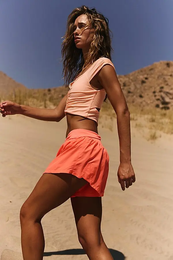 Free People Carpe Diem Shorts - Neon Coral
