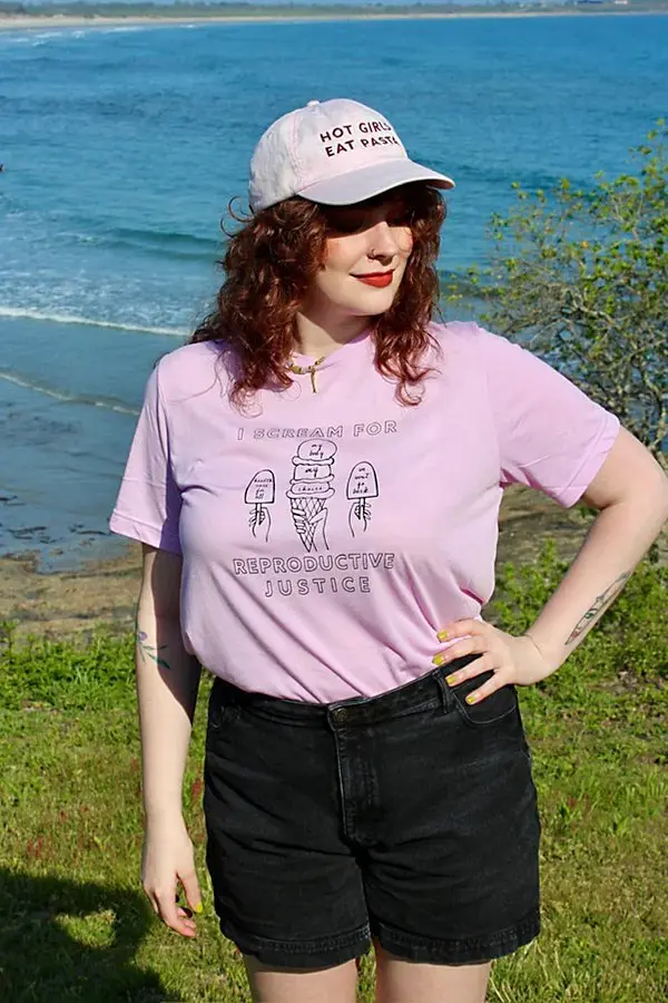OVERSEASONED Ice Cream For Reproductive Justice Tee - Lavender