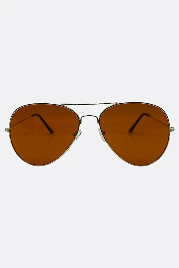 GIANT VINTAGE SUNGLASSES Giant Vintage Filter Teardrop Aviator Blue Block Sunglasses - Gold