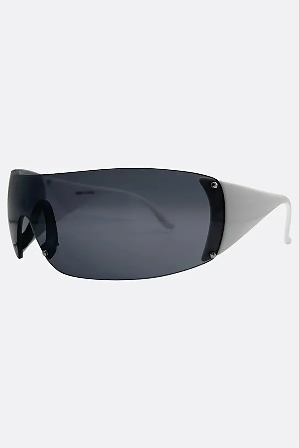 GIANT VINTAGE SUNGLASSES Giant Vintage Original Zipper Sporty Shield Sunglasses - White/super Sark