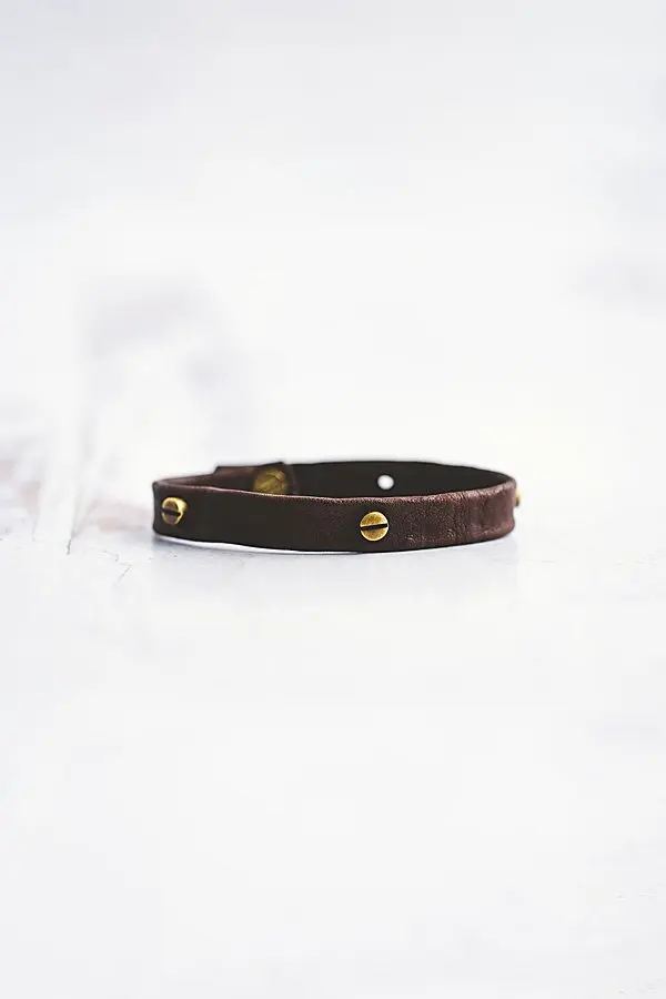 GIVING BRACELETS Connected Leather Bracelet - Chocolate Brown