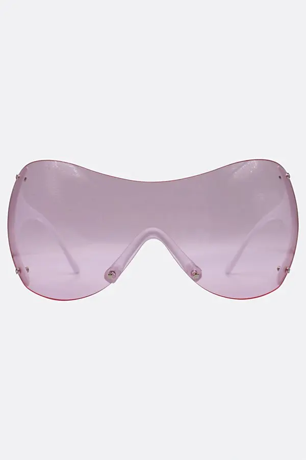 GIANT VINTAGE SUNGLASSES Original Boom Oversized Shield Sunglasses - Pink