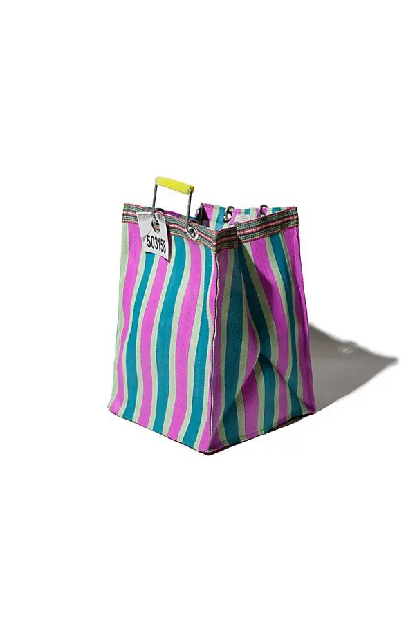 PUEBCO Recycled Rectangle Plastic Bag - Purple Motif