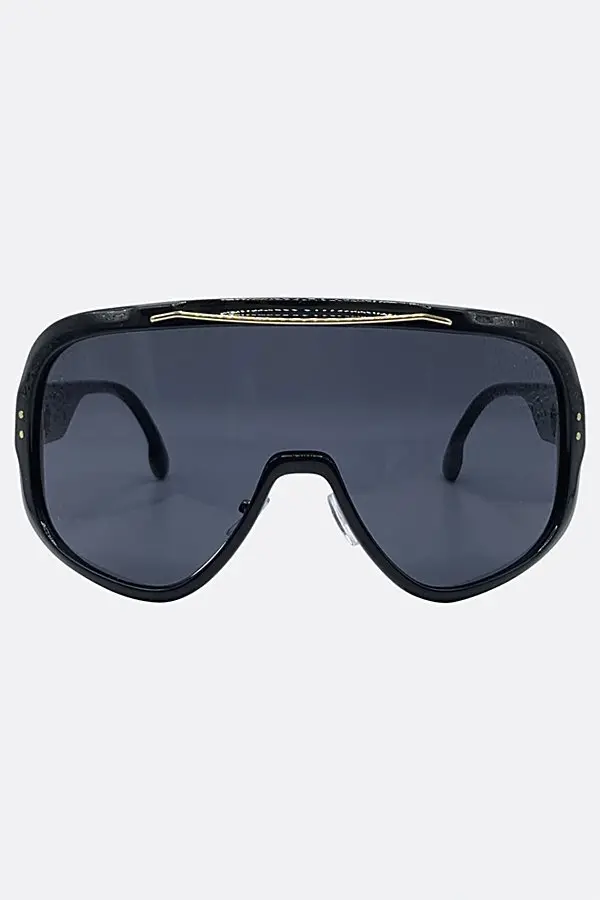 GIANT VINTAGE SUNGLASSES Avalanche Shield Sunglasses - Black/super Dark
