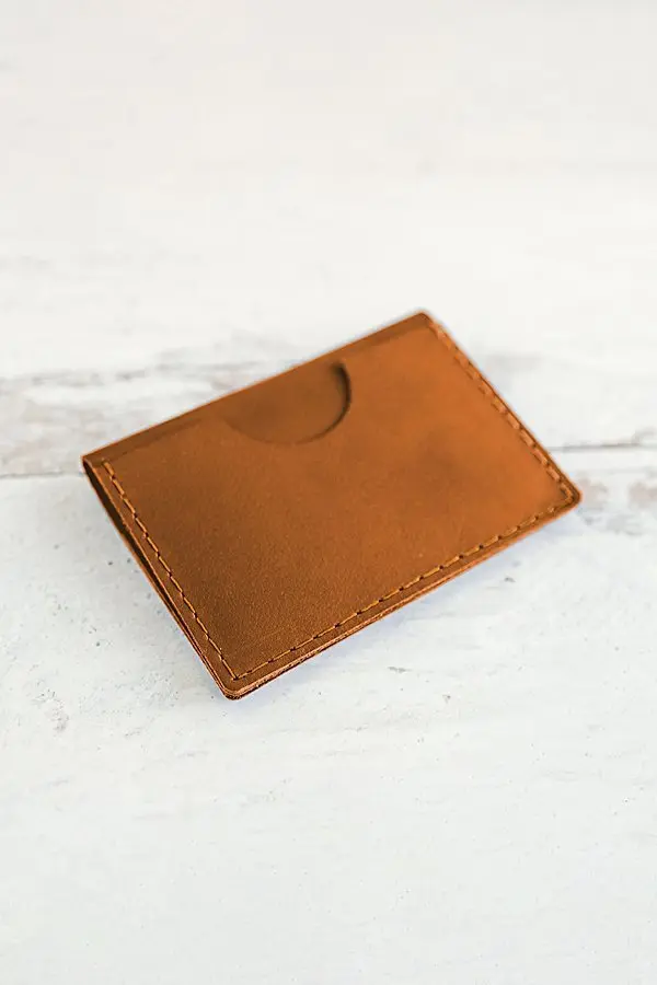 GIVING BRACELETS Leather Card Wallet - Tan
