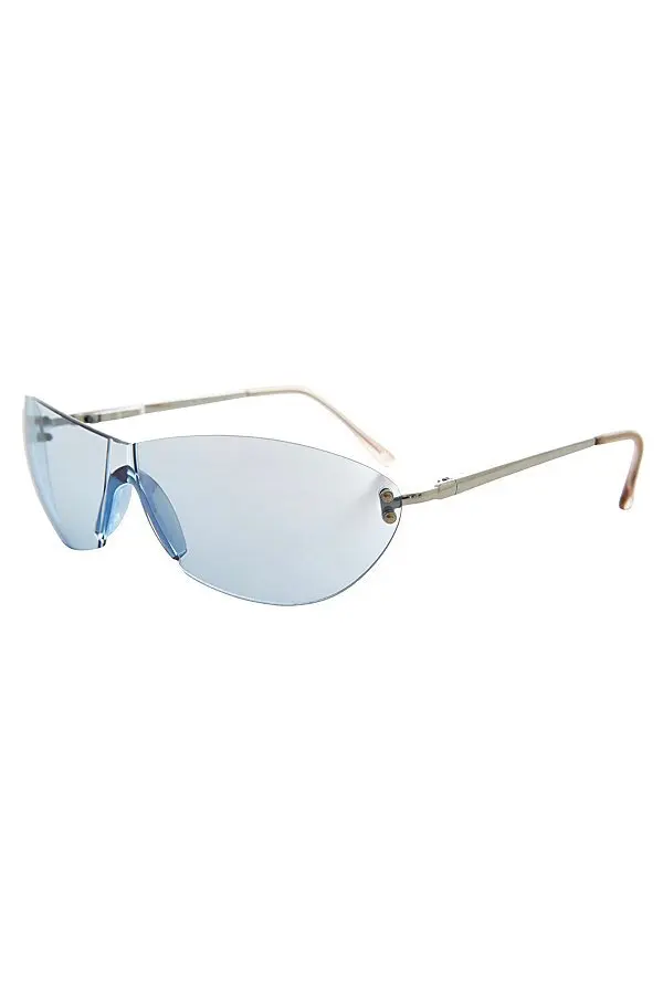 SUNGLASS MUSEUM Vintage Laszlo Rimless Sunglasses - Sky