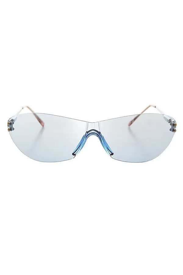 SUNGLASS MUSEUM Vintage Laszlo Rimless Sunglasses - Sky