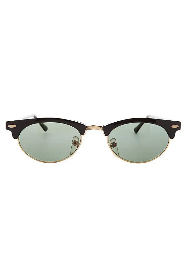 SUNGLASS MUSEUM Vintage Shelby Clubmaster Sunglasses - Black
