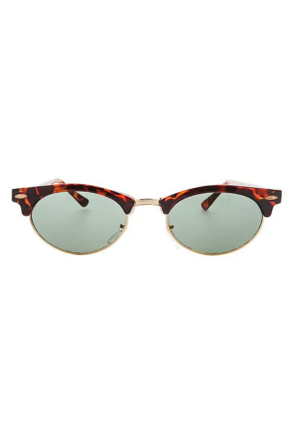 SUNGLASS MUSEUM Vintage Shelby Clubmaster Sunglasses - Brown Motif