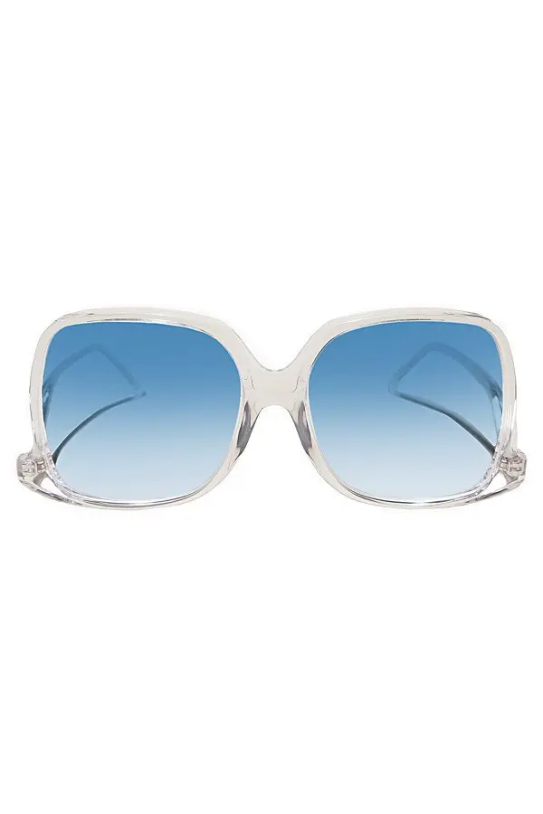 SUNGLASS MUSEUM Retro Mia Oversized Sunglasses - Blue Lens