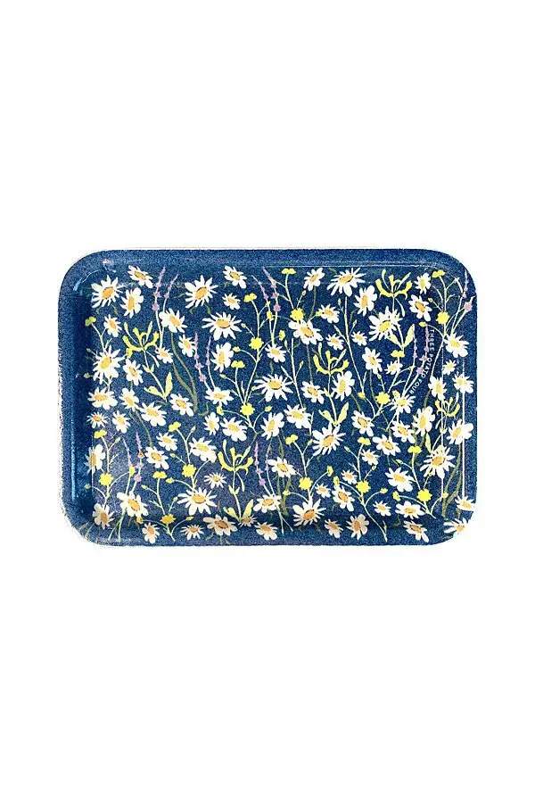 THREE POTATO FOUR Daisy Garden Trinket Tray - Navy