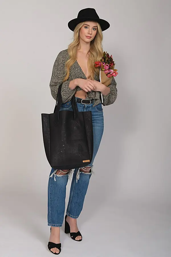 TIRADIA CORK Farmers Market Tote Bag - Black