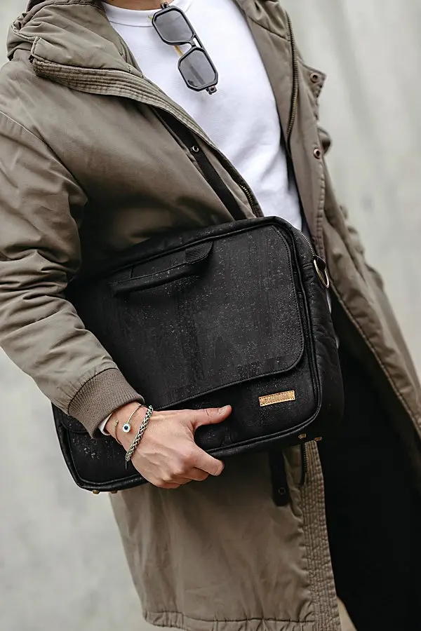 TIRADIA CORK Productivity Briefcase - Black