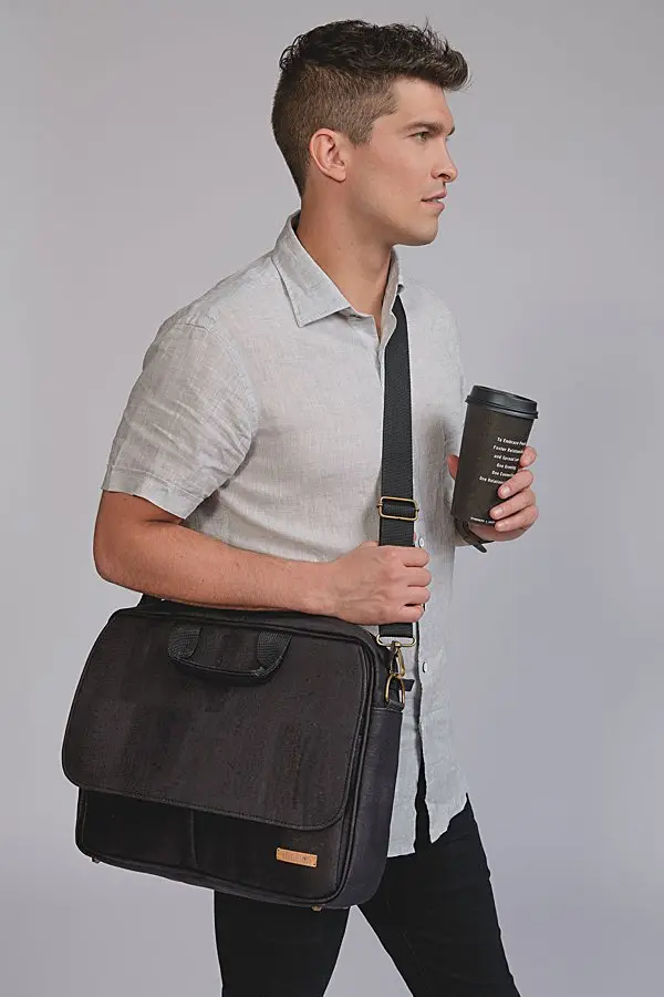 TIRADIA CORK Productivity Briefcase - Black