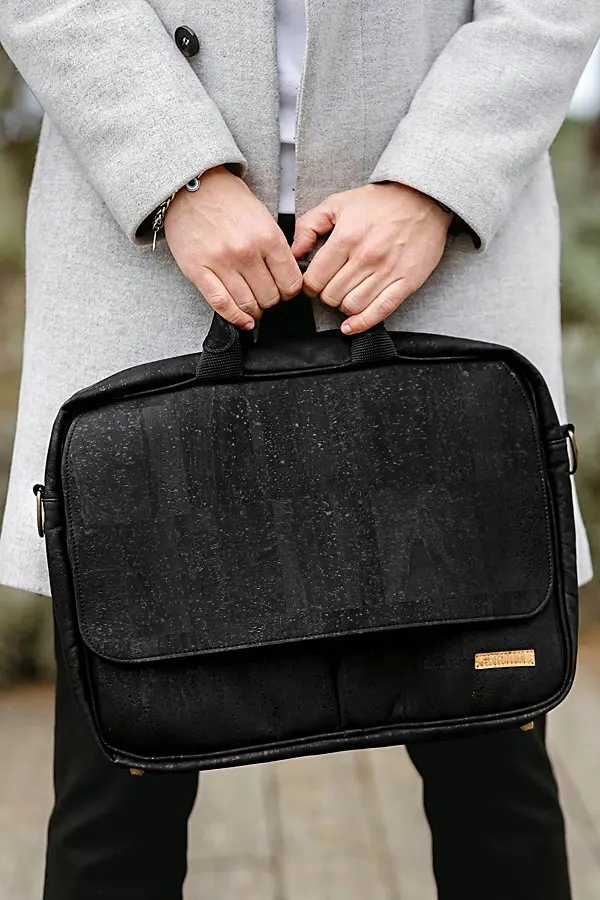 TIRADIA CORK Productivity Briefcase - Black