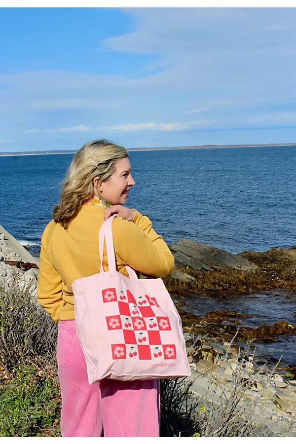 OVERSEASONED Cherry Picnic Tote Bag