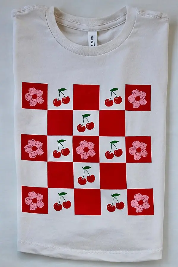 OVERSEASONED Cherry Picnic Crop Tee - White