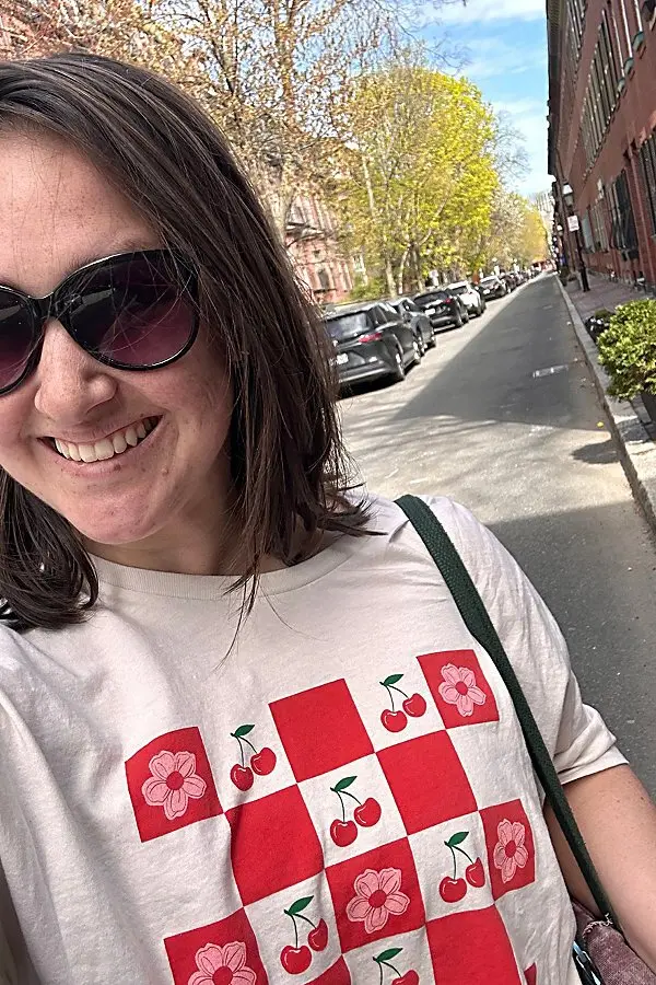 OVERSEASONED Cherry Picnic Crop Tee