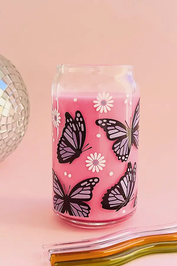 GOLDEN HOUR DESIGNS Butterfly Glass Cup - Lavender
