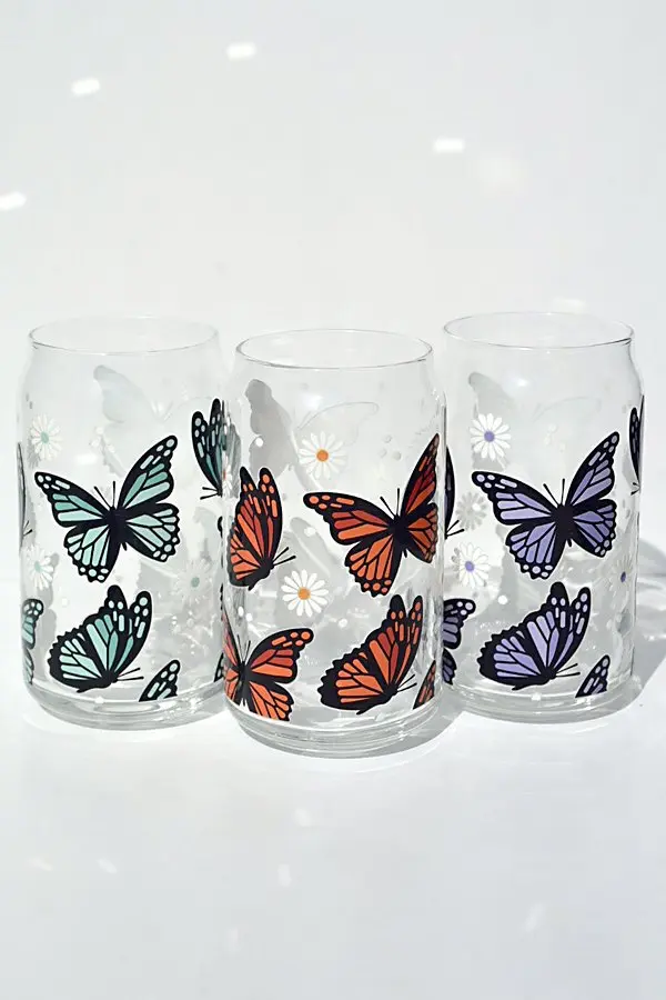 GOLDEN HOUR DESIGNS Butterfly Glass Cup - Lavender