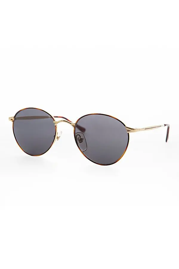 SUNGLASS MUSEUM Vintage Kelsey Round Sunglasses - Gray Lens