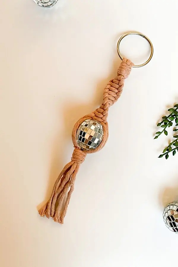 I WOULD RATHER KNOT Macramé Disco Ball Car Charm