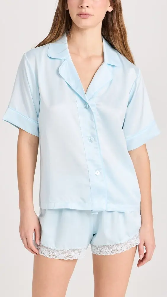 Flora Nikrooz Selena Shorts Pajama Set - Light Blue