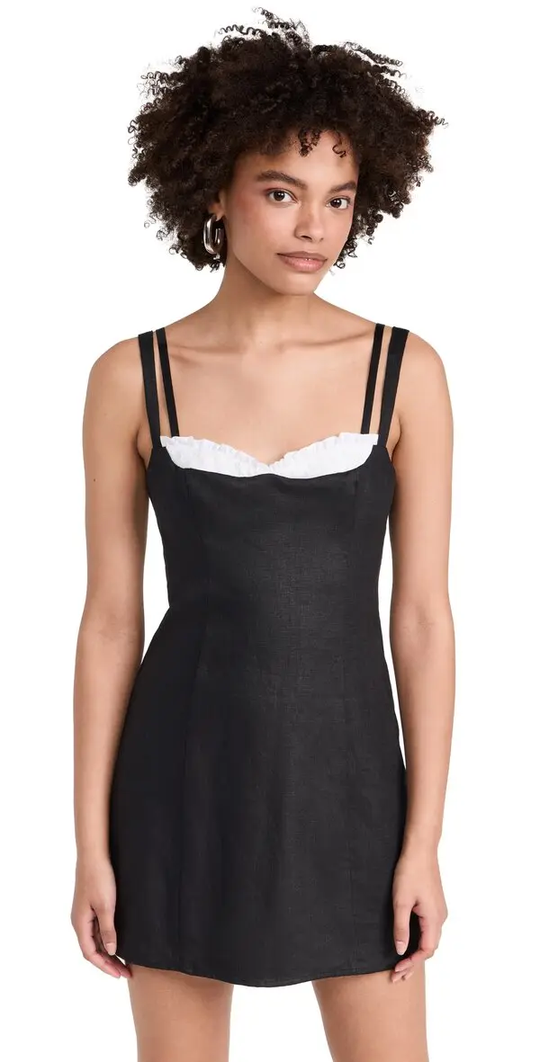Reformation Lovella Linen Dress In Black - 70% Off | Editorialist