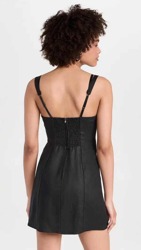 Reformation Lovella Linen Dress In Black - 70% Off | Editorialist
