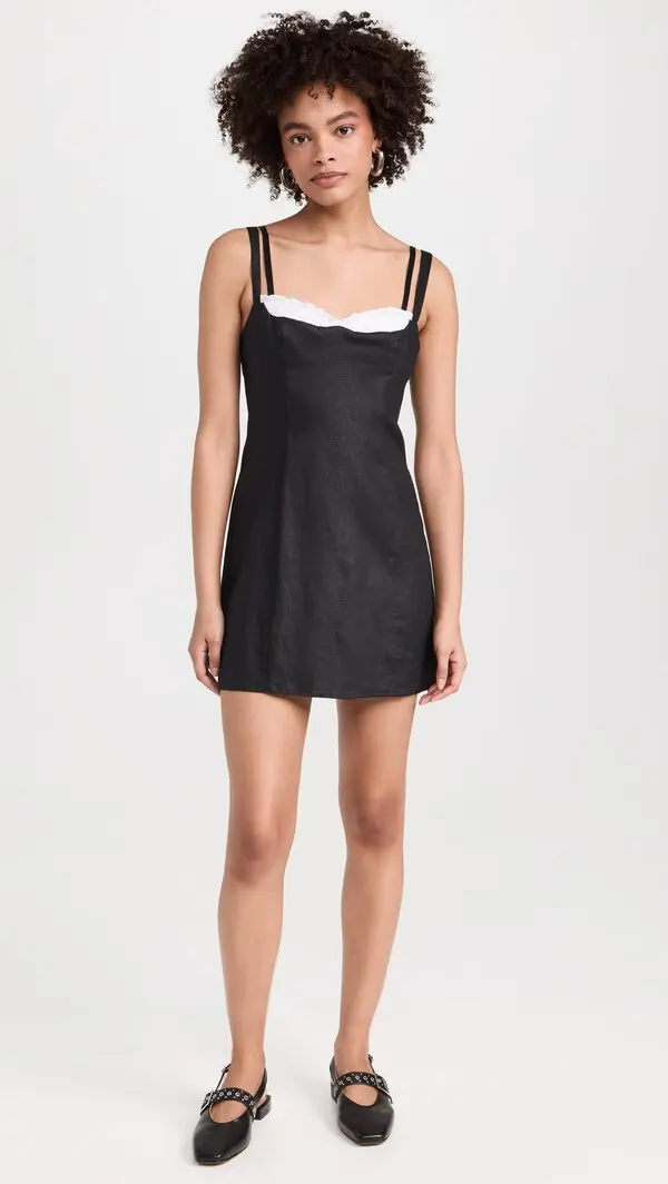Reformation Lovella Linen Dress In Black - 70% Off | Editorialist