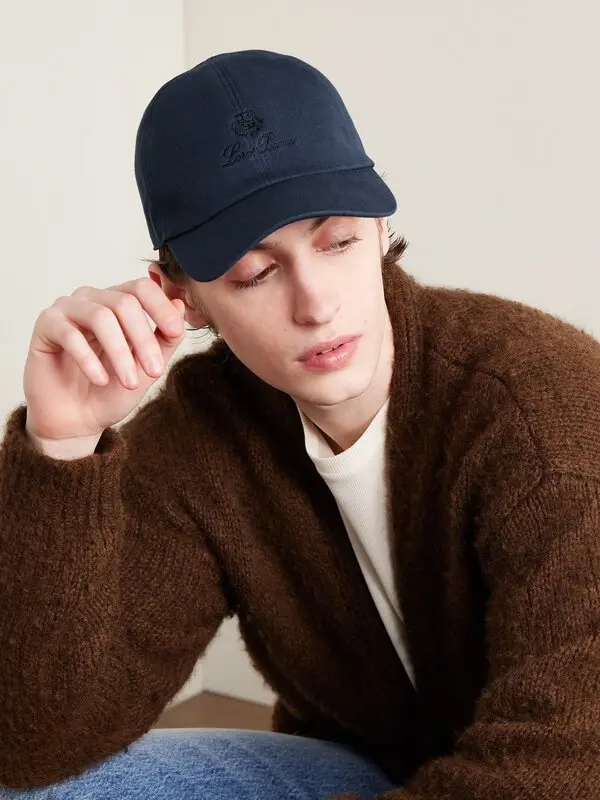 Loro Piana Logo-embroidered Cotton-piqué Baseball Cap - Blue