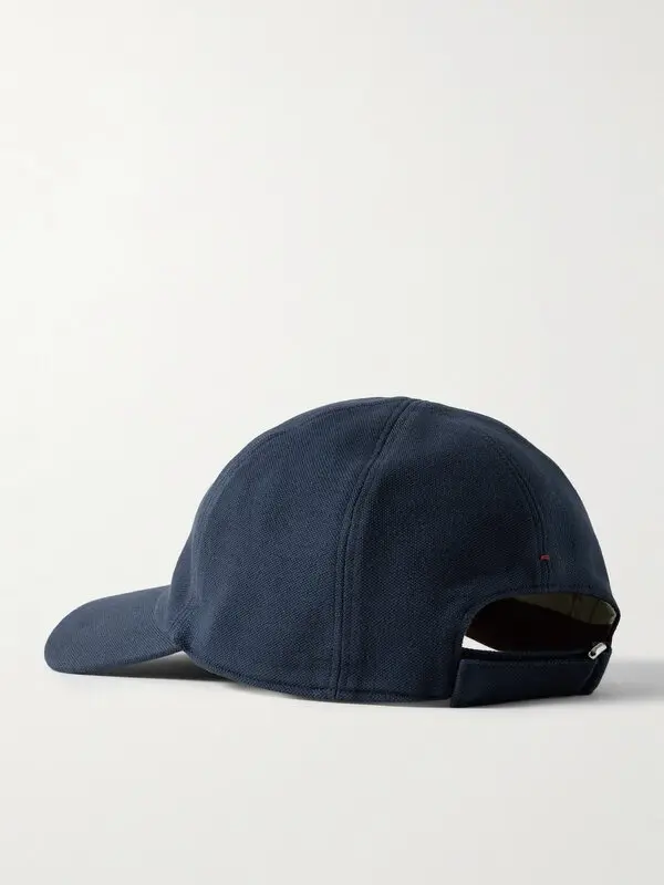 Loro Piana Logo-embroidered Cotton-piqué Baseball Cap - Blue