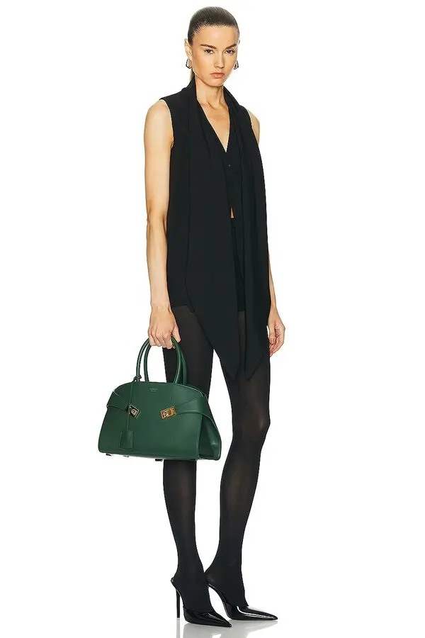 FERRAGAMO Hug Bag In Dark Green