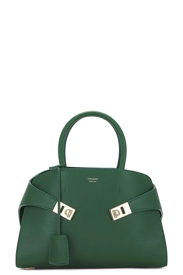 FERRAGAMO Hug Bag In Dark Green