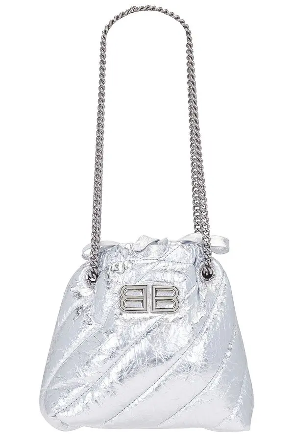 Balenciaga Crush Xs Tote Bag In Metallic