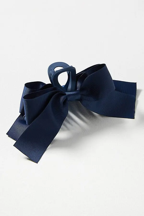 Anthropologie Bow Hair Claw Clip - Navy