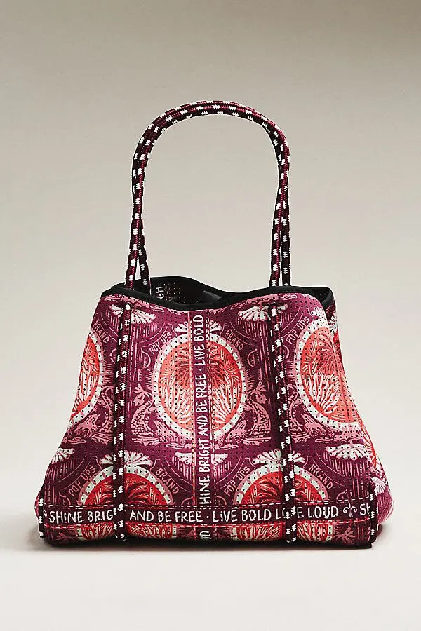 POP UPS BRAND Everyday Neoprene Tote - Red Pattern