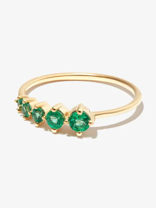 Adina Reyter 14k Yellow Graduated Emerald Ring - Gold