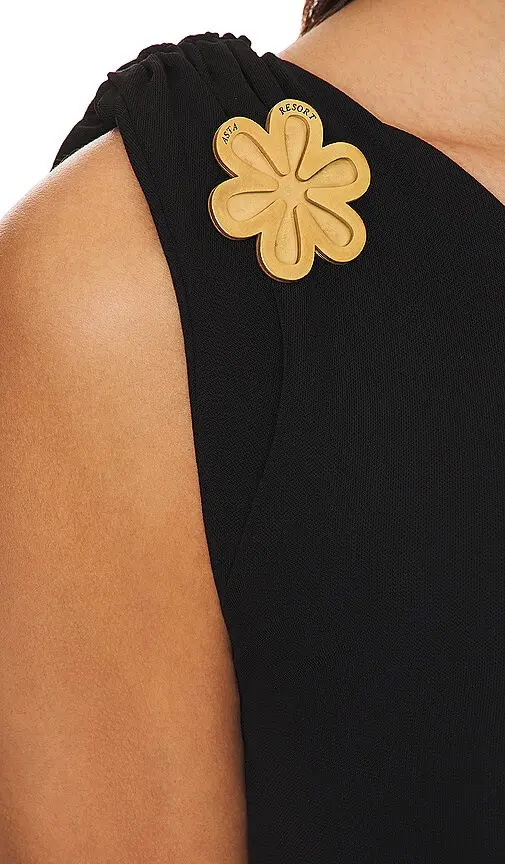 Asta Resort Louisa Brooch Dress In Black - 55% Off | Editorialist
