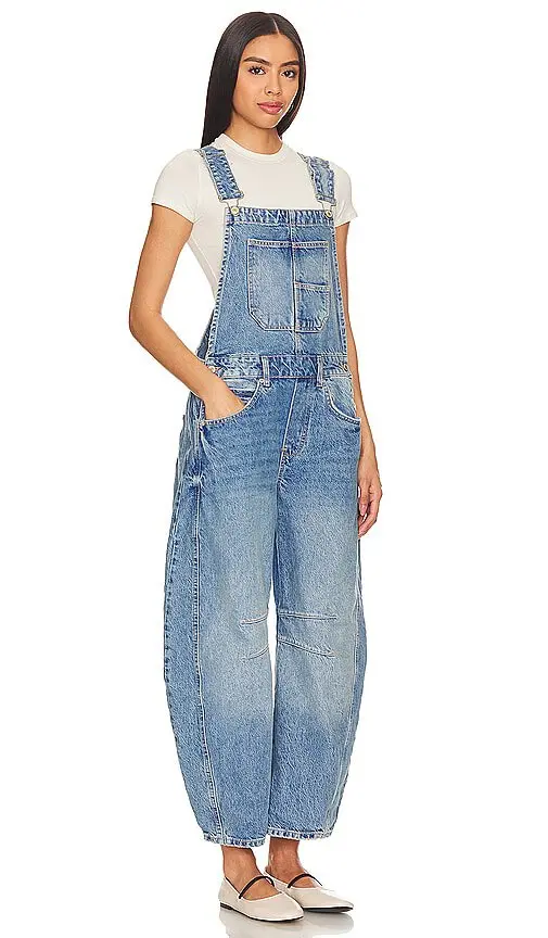 Free People X We The Free Good Luck Overall In Denim-medium