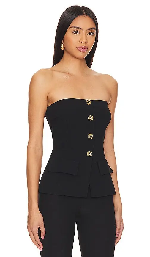 Amanda Uprichard X Kourt Strapless Top - Black