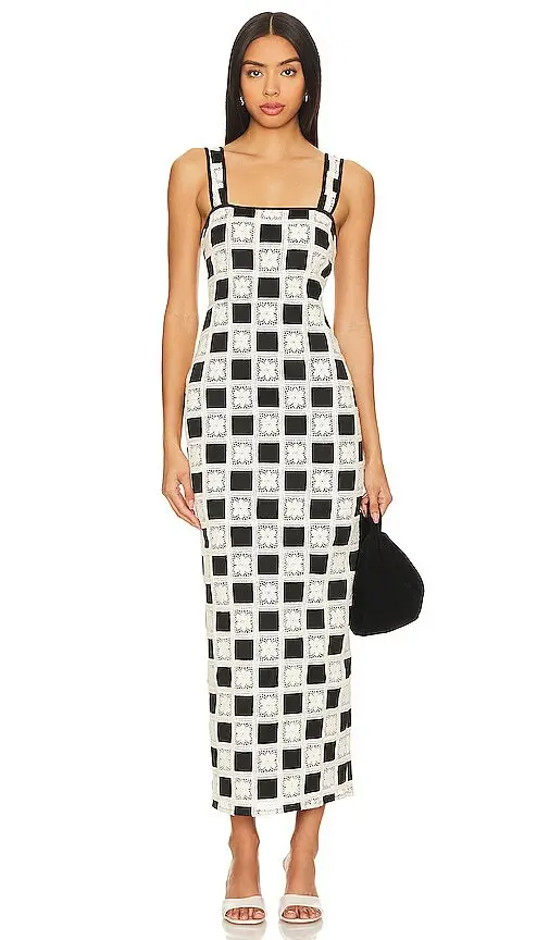 Tularosa Anna Maxi Dress - Black & Ivory