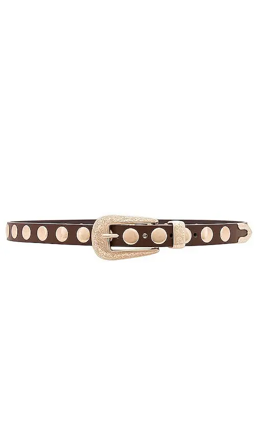 PETIT MOMENTS Phoenix Belt With Disc Studs - Brown & Gold