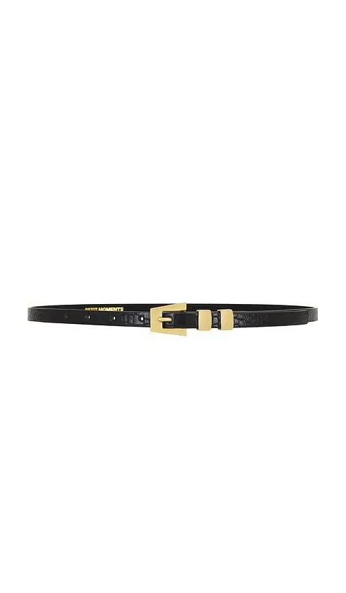PETIT MOMENTS Modern Slim Belt - Black & Croc