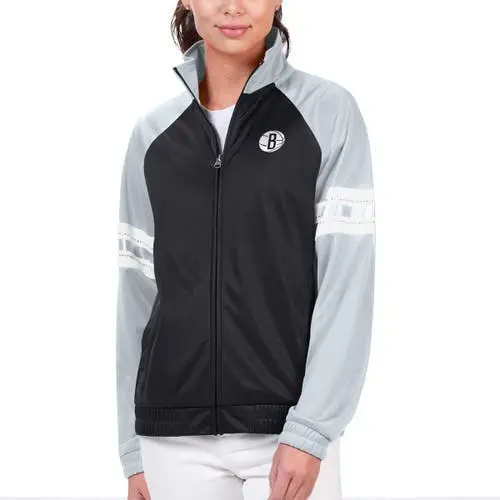 G-III 4HER BY CARL BANKS Brooklyn Nets Rhinestone Track Jacket