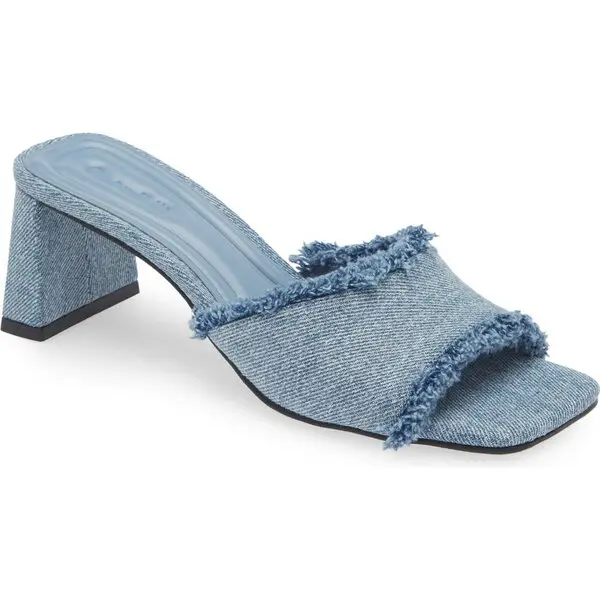 OPEN EDIT Jaydin Slide Sandal - Blue Stonewashed Denim