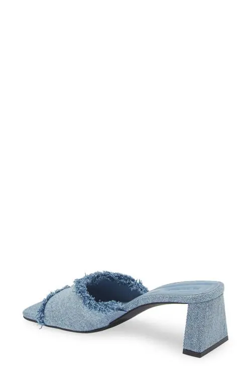 OPEN EDIT Jaydin Slide Sandal - Blue Stonewashed Denim