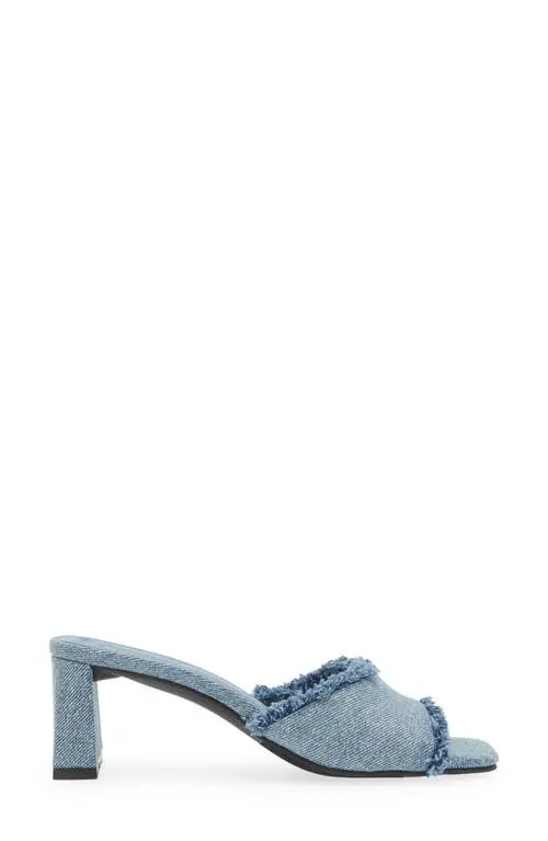 OPEN EDIT Jaydin Slide Sandal - Blue Stonewashed Denim